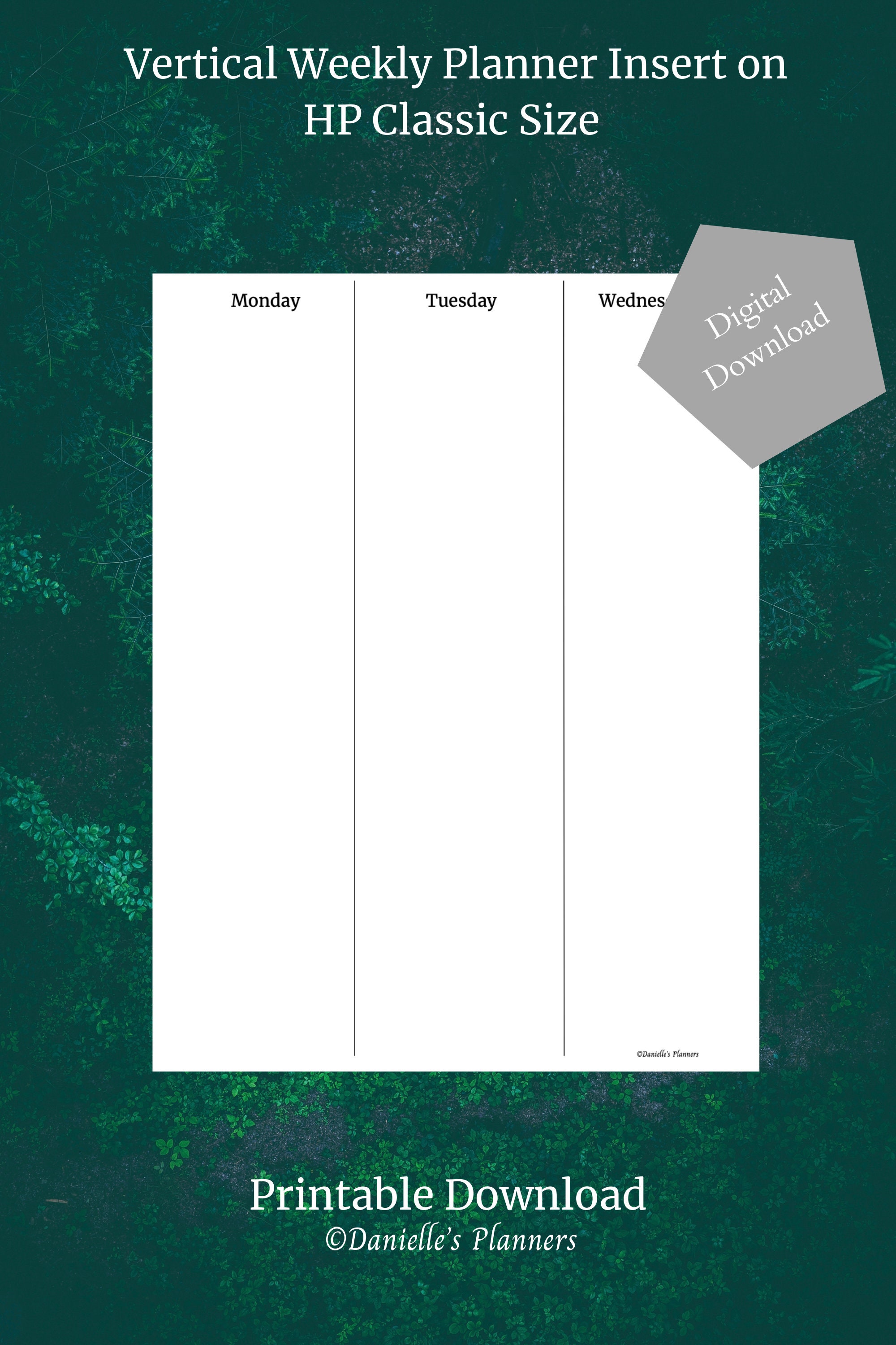 Vertical Weekly Planner With Dot Grid Insert HP Classic, Digital ...