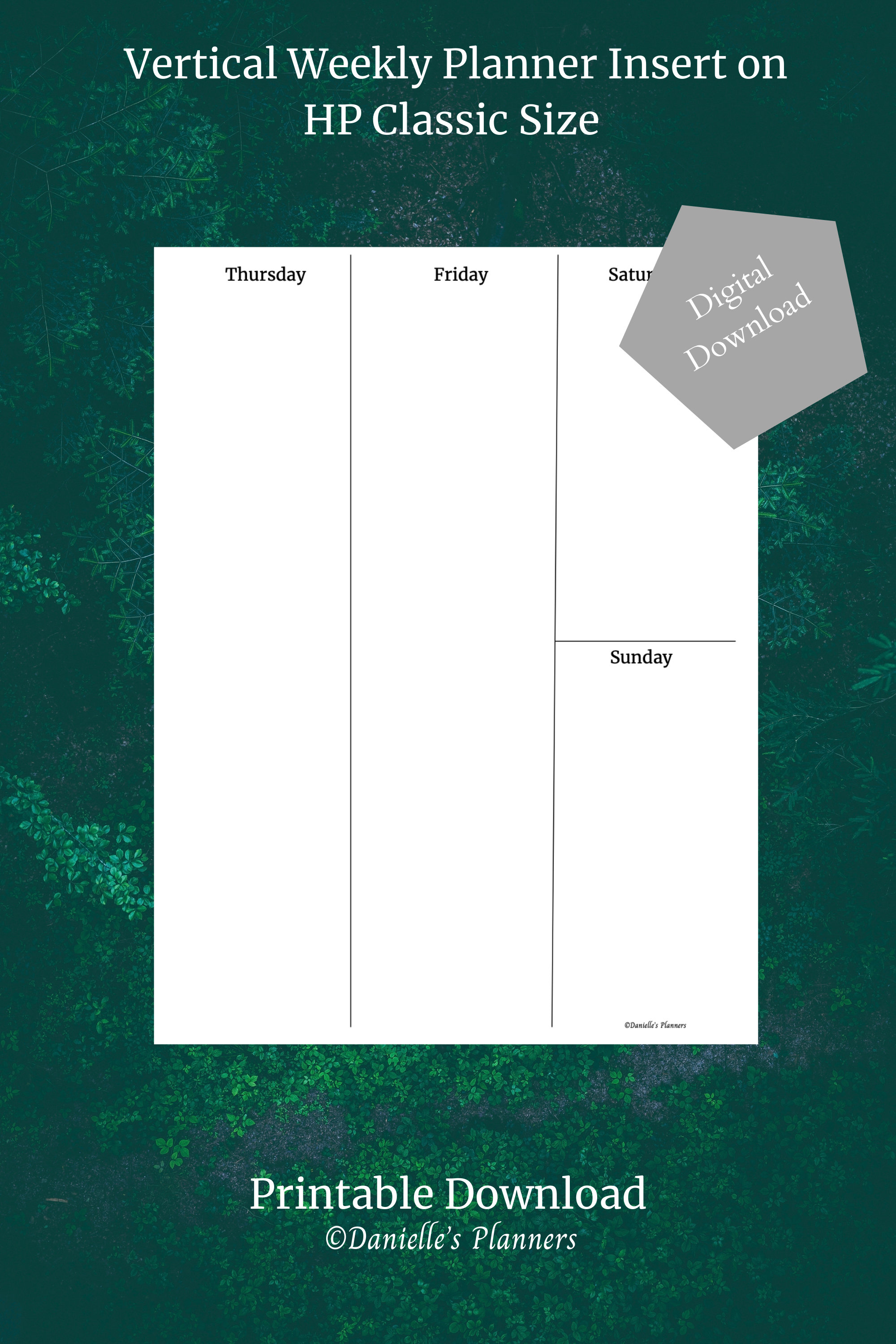 Vertical Weekly Planner With Dot Grid Insert HP Classic, Digital ...