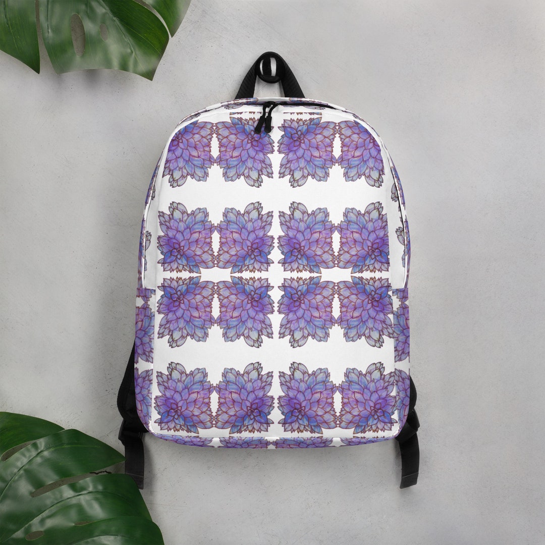 Abstract Blue Flower Minimalist Backpack - Etsy