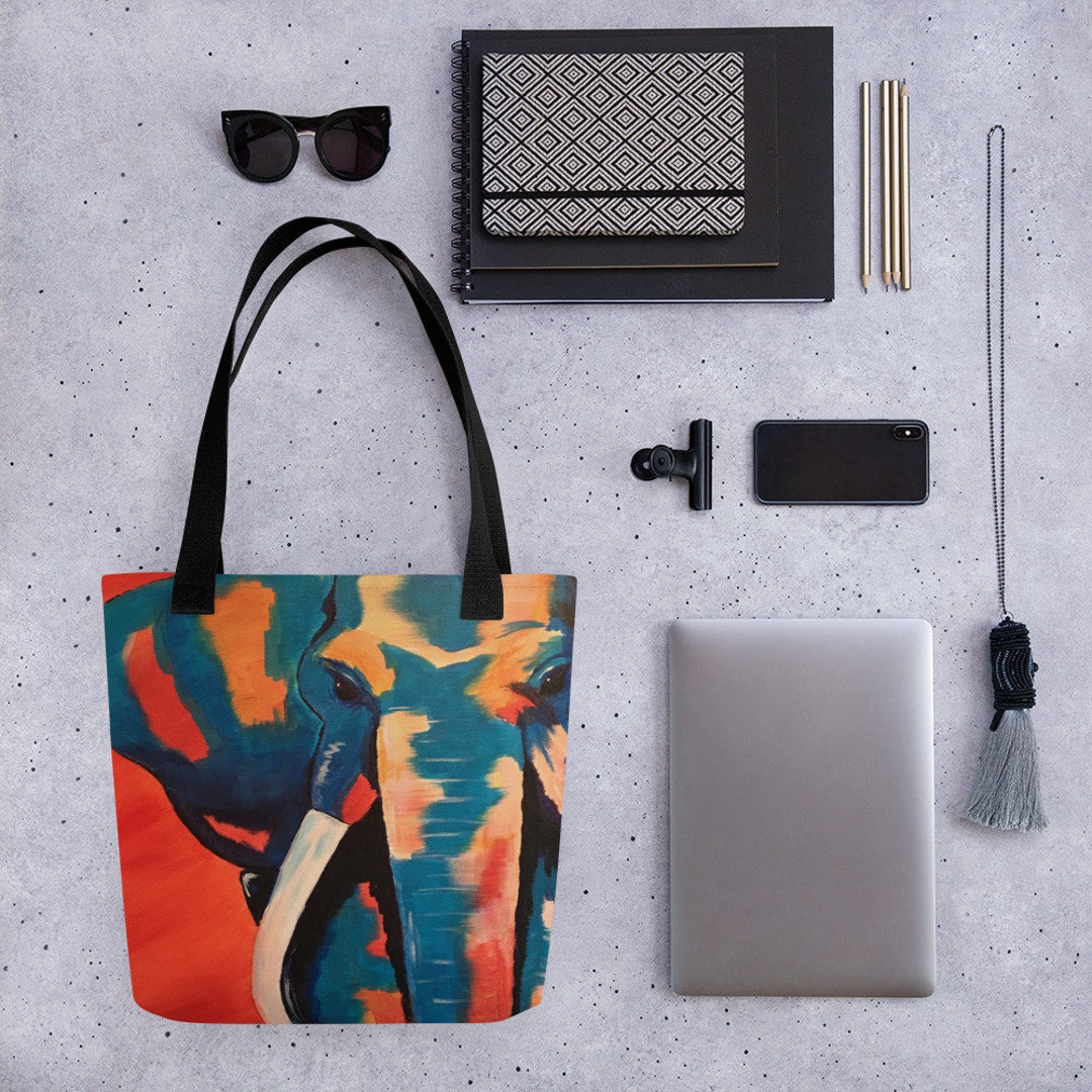 Ellie the Blue Elephant Tote Bag - Etsy