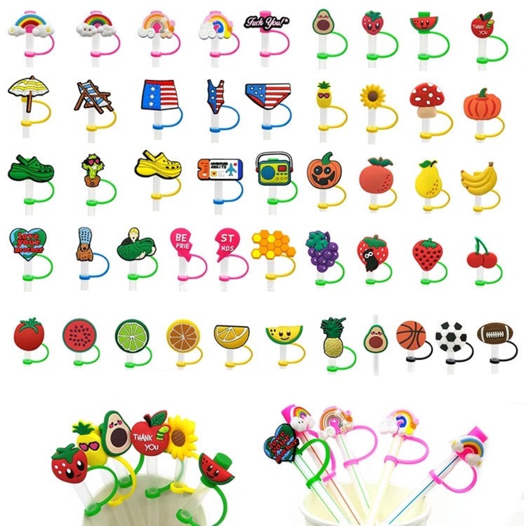 Rainbows and Vacation Vibes Straw Covers - Etsy