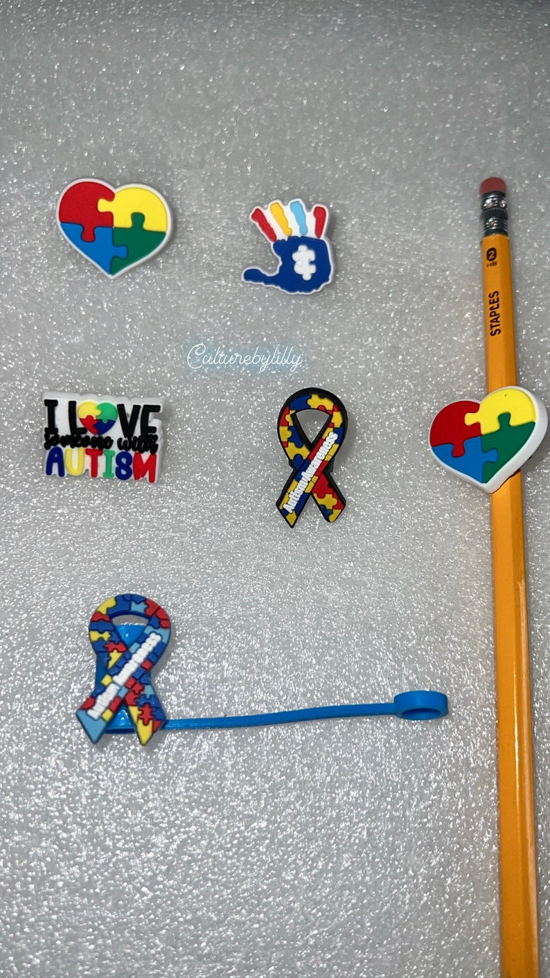 Autism Awareness Pencil Toppers/ Straw Cover - Etsy