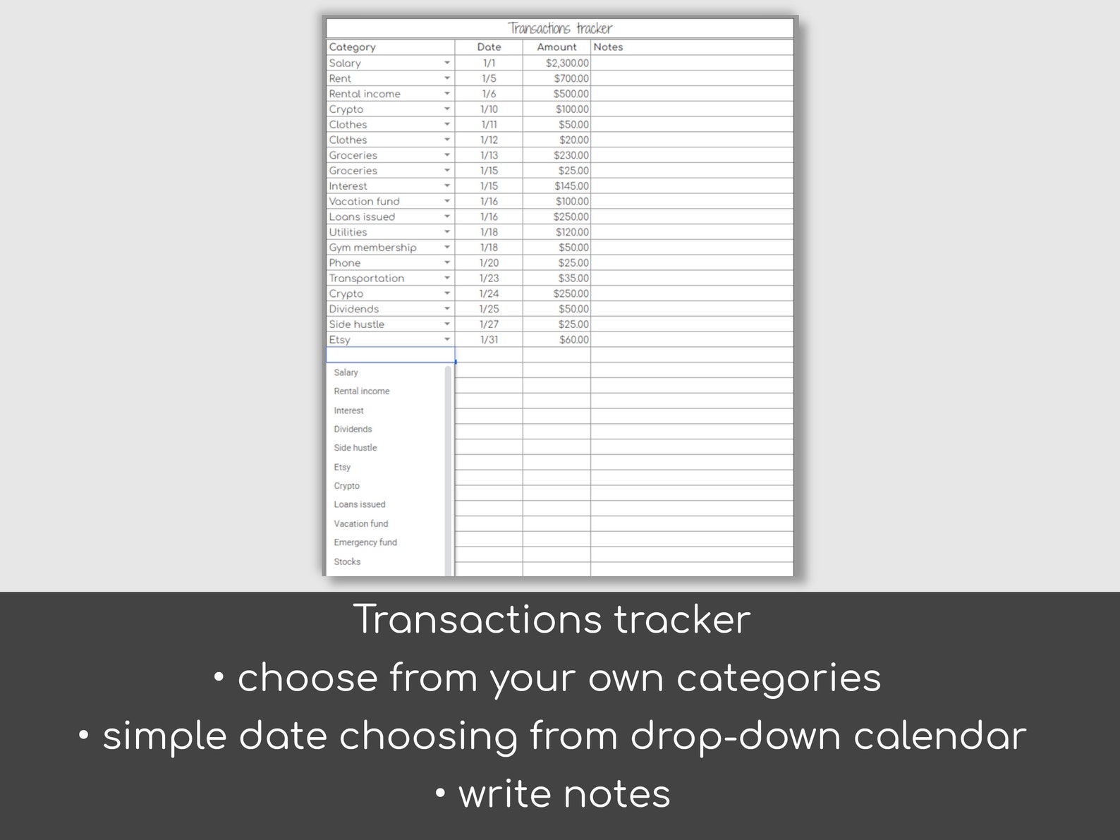 Simple Monthly Digital Budget Spreadsheet | Google Sheets Template ...