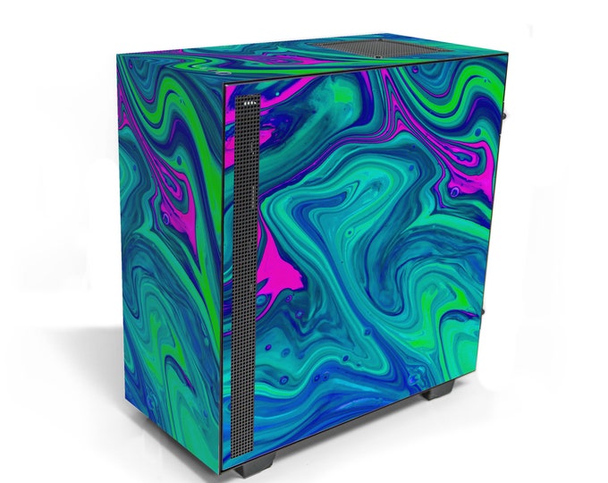 Neon Marble NZXT H510 PC Case Skin | Custom Computer Case Skin Decal ...