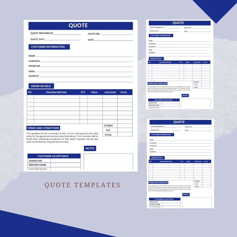 Quote Invoice, Service Invoice Template Canva/pdf/google Docs/word ...