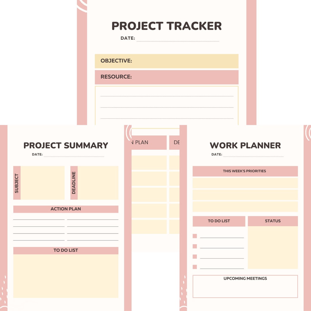 Project Planner Printable, Productivity Planner, Task Tracker, College ...