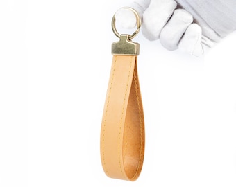 Leather Loop Accent Keychain - Etsy