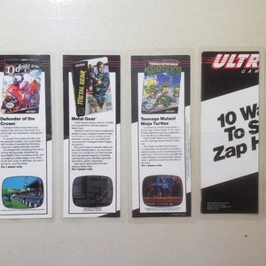 Nintendo NES Bookmarks From Vintage Konami / Ultra Games Advertising ...