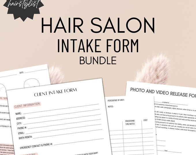 Hair Salon Client Intake Form Canva Template PDF Editable Hair Stylist ...