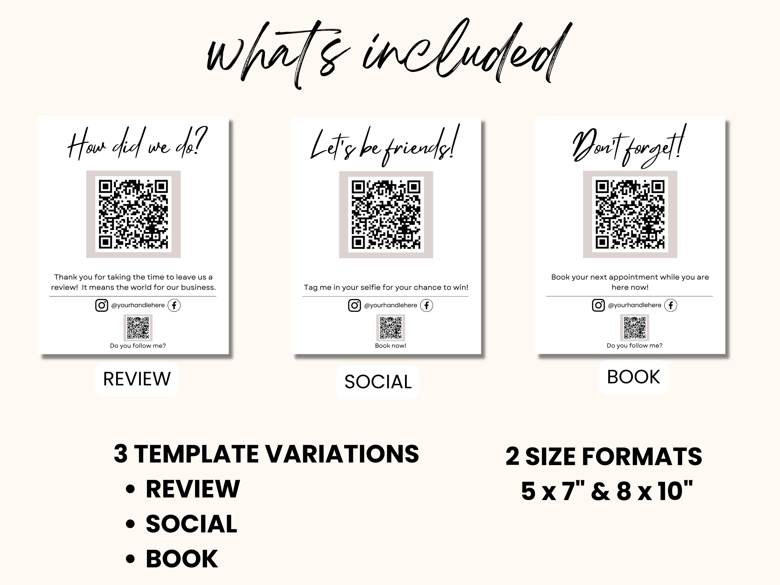 QR Code Salon Sign Template Hairdresser Qr Sign Template Esthetician QR ...