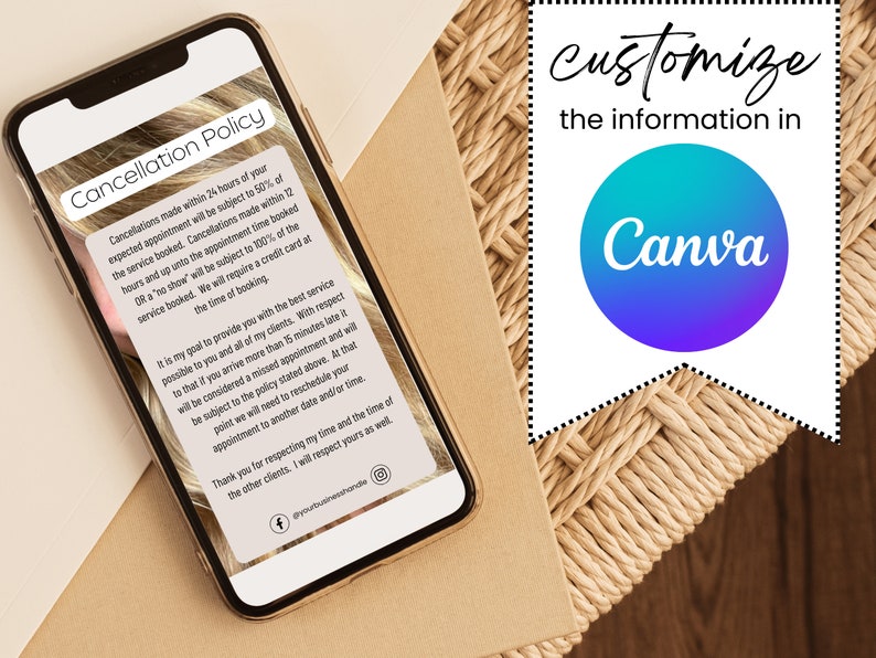 Cancellation Policy Form Beauty Industry | Hair Salon Forms | Esthetician Forms | No Show Late ...