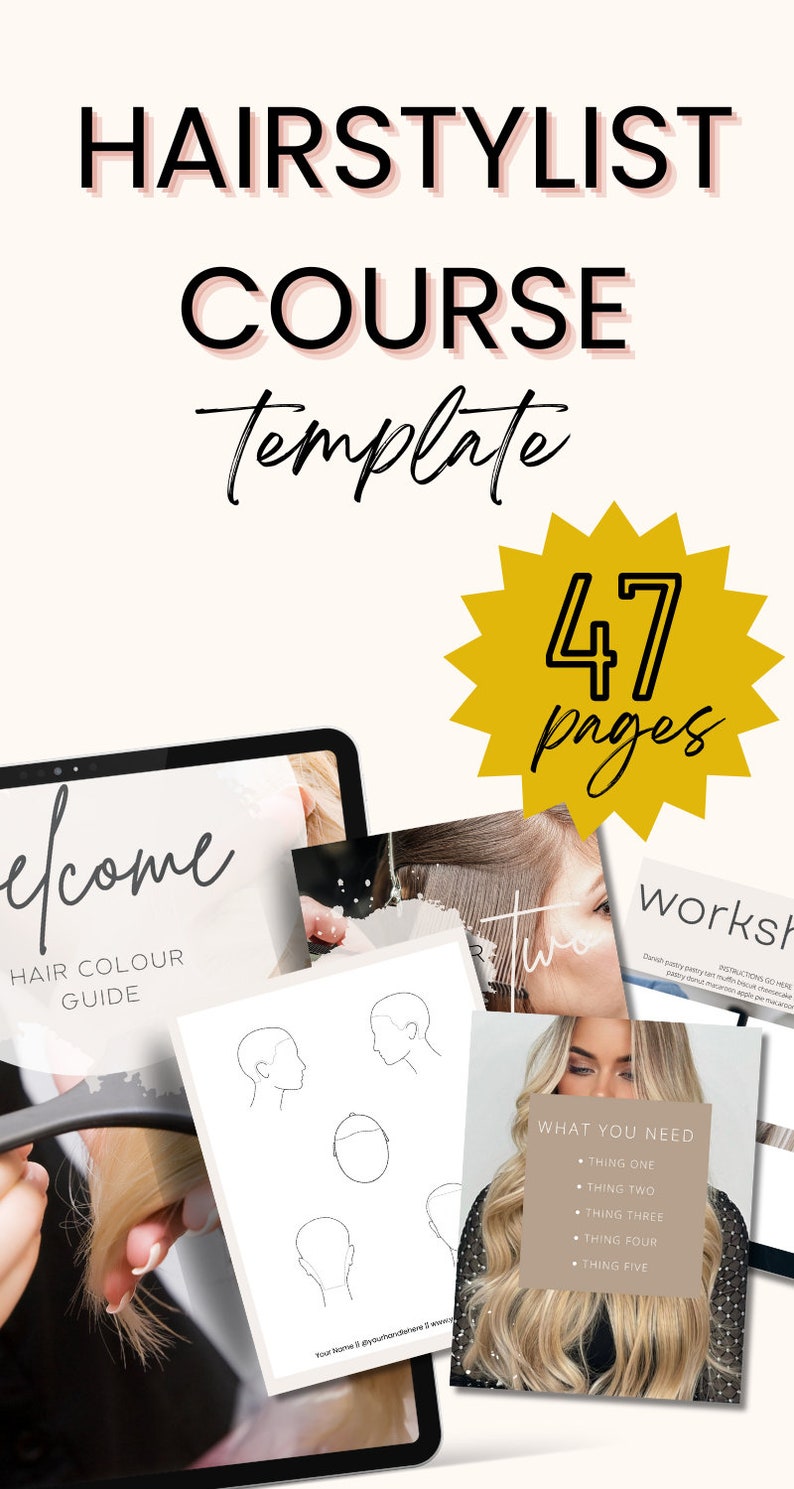 Hairstylist Course Template Online Ebook Course Manual Hair Dresser ...