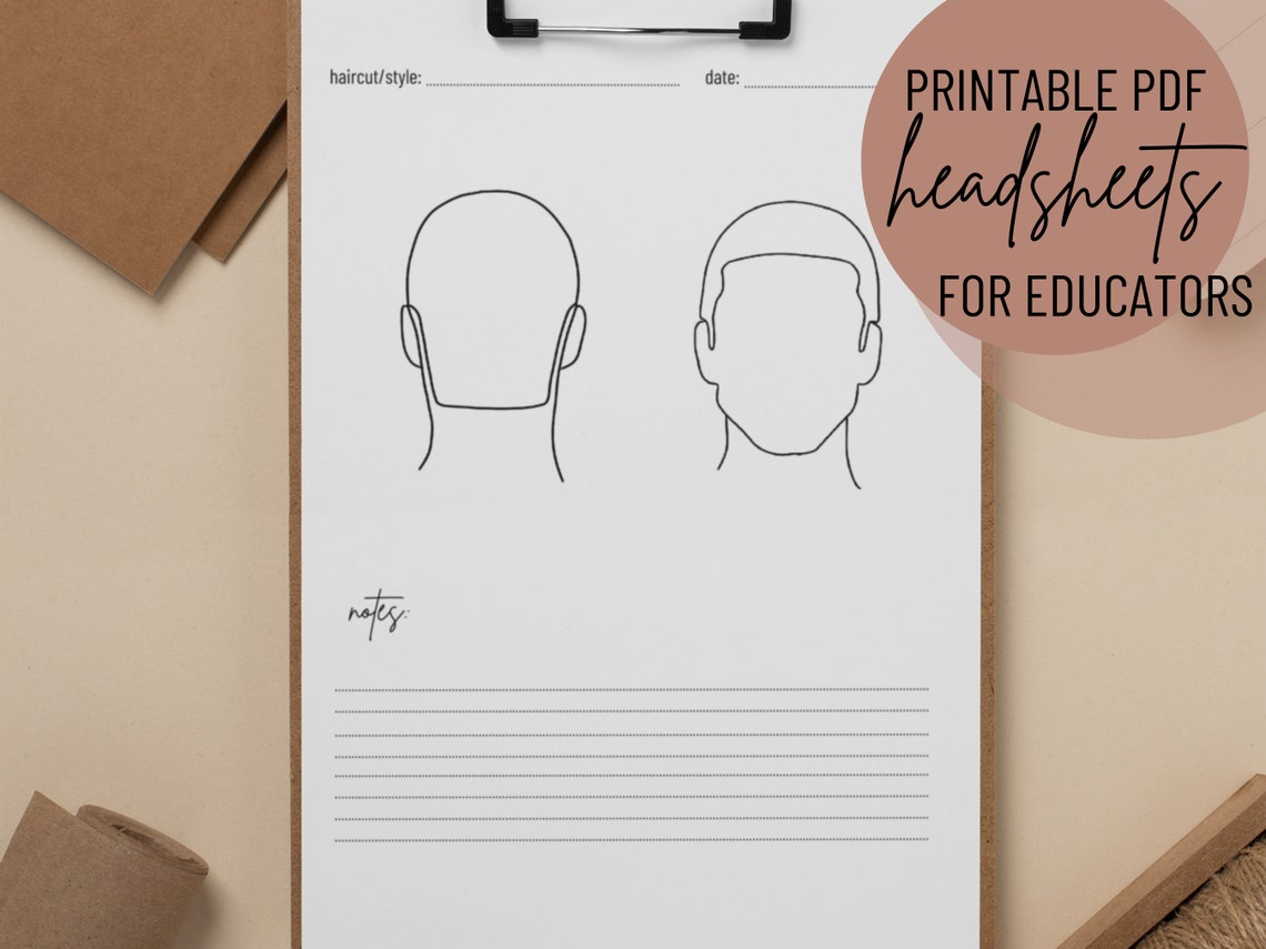 Haircutting Head Sheets Hairstylist Head Sheets Printable - Etsy