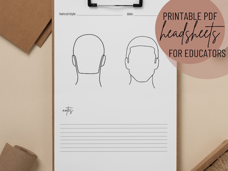 Haircutting Head Sheets Hairstylist Head Sheets Printable - Etsy