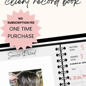 Client Record Book Hair Stylist Digital Planner Hairstylist Client ...