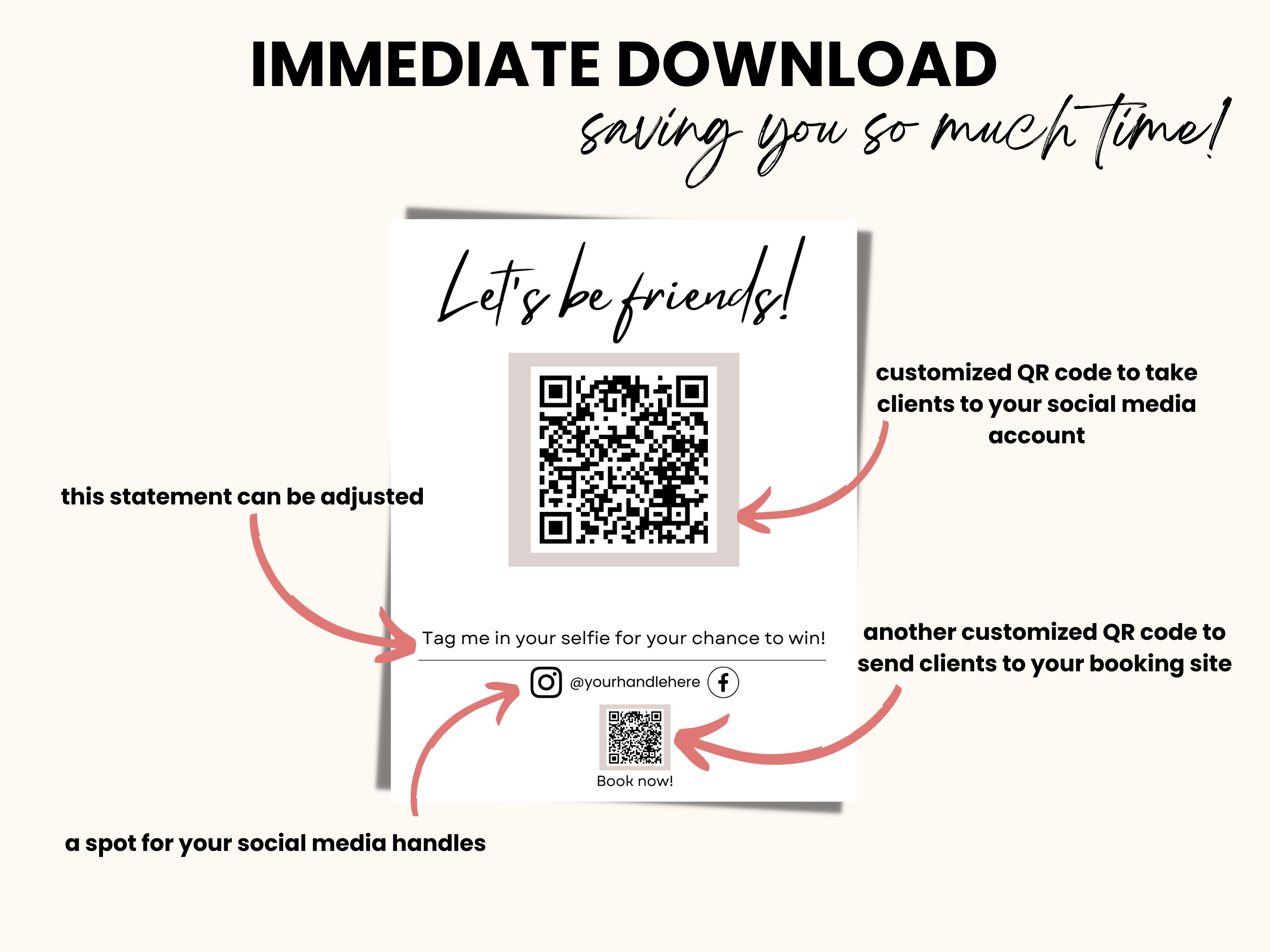 QR Code Salon Sign Template Hairdresser Qr Sign Template Esthetician QR ...