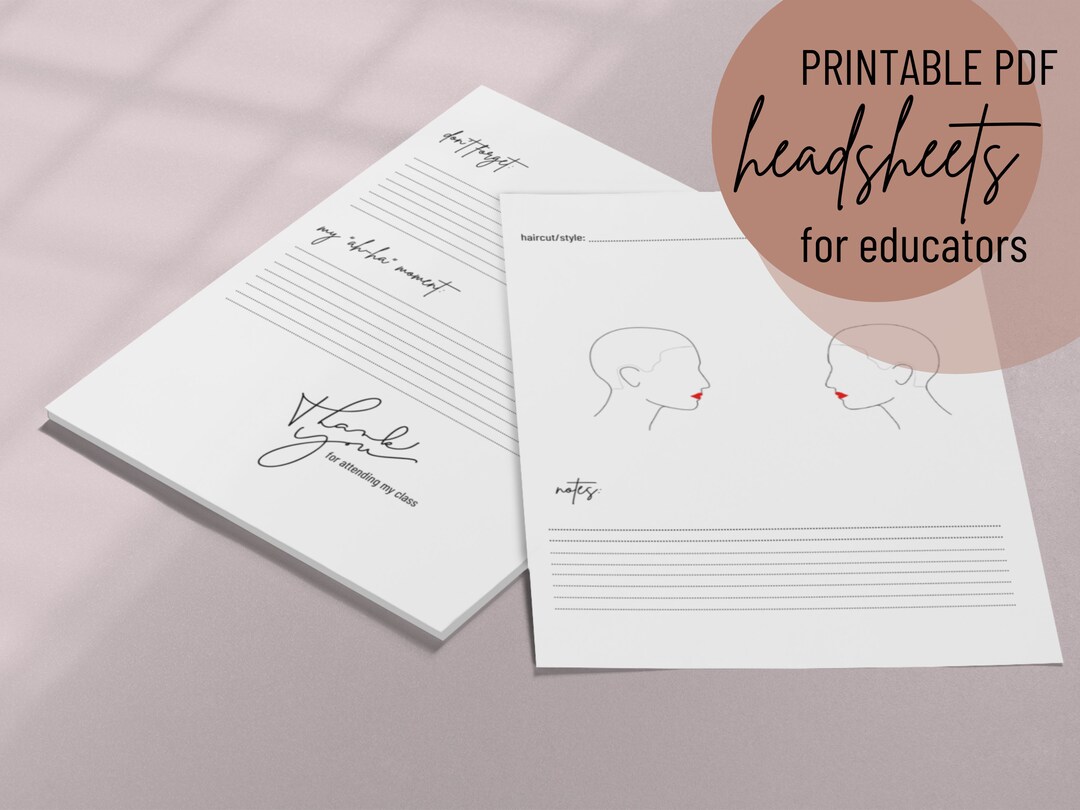 Haircutting Head Sheets Hairstylist Head Sheets Printable Blank ...