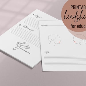 Haircutting Head Sheets Hairstylist Head Sheets Printable - Etsy