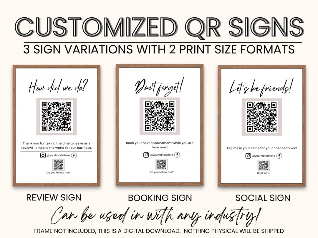 QR Code Salon Sign Template Hairdresser Qr Sign Template Esthetician QR ...