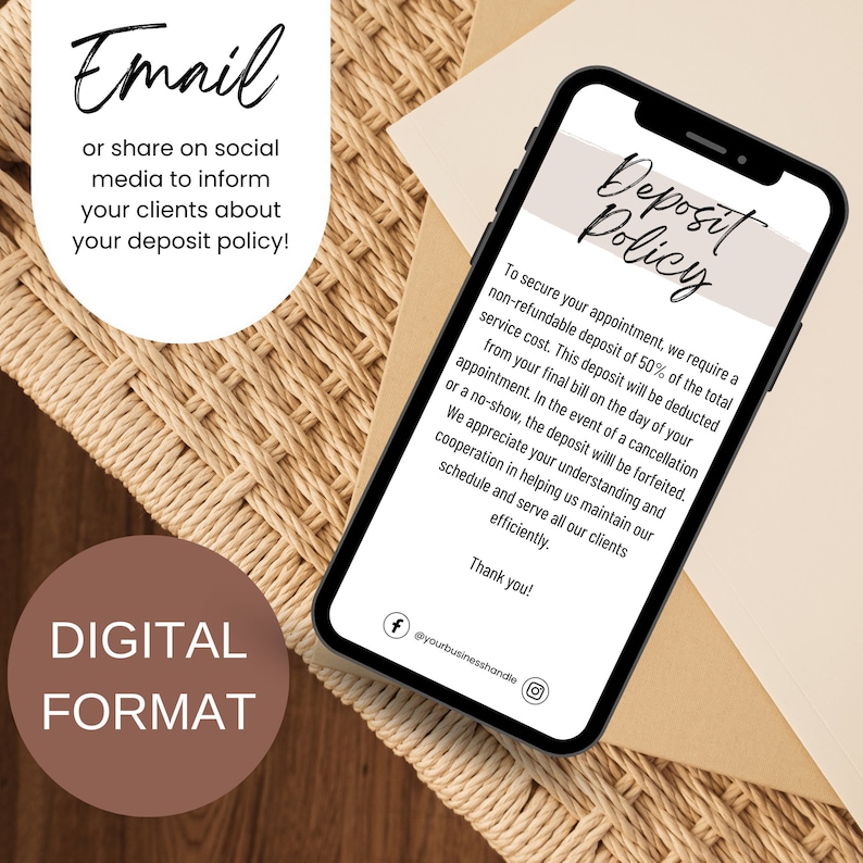 Security Deposit Policy Template Hair Salon Policies Form Hairstylist ...