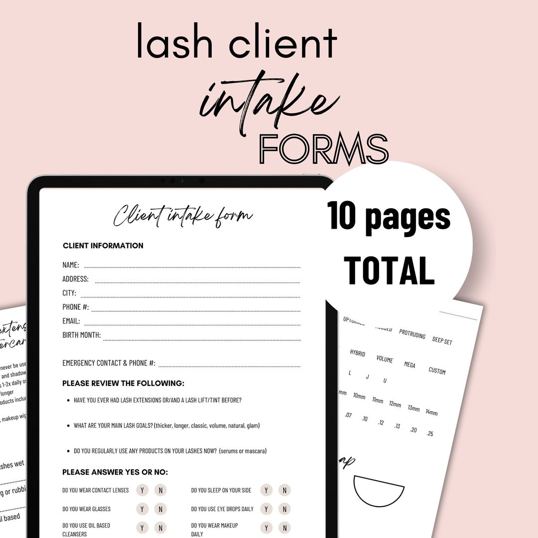Lash Extension Consent Form Lash Client Intake Form Lash Tech - Etsy