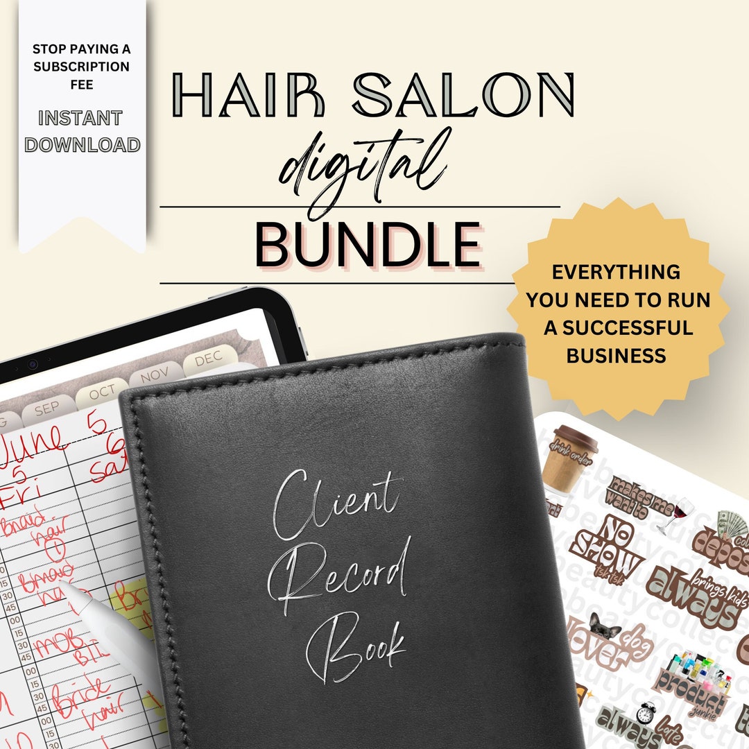 Client Record Book Hairstylist Client Book Digital Planner Cosmetology ...