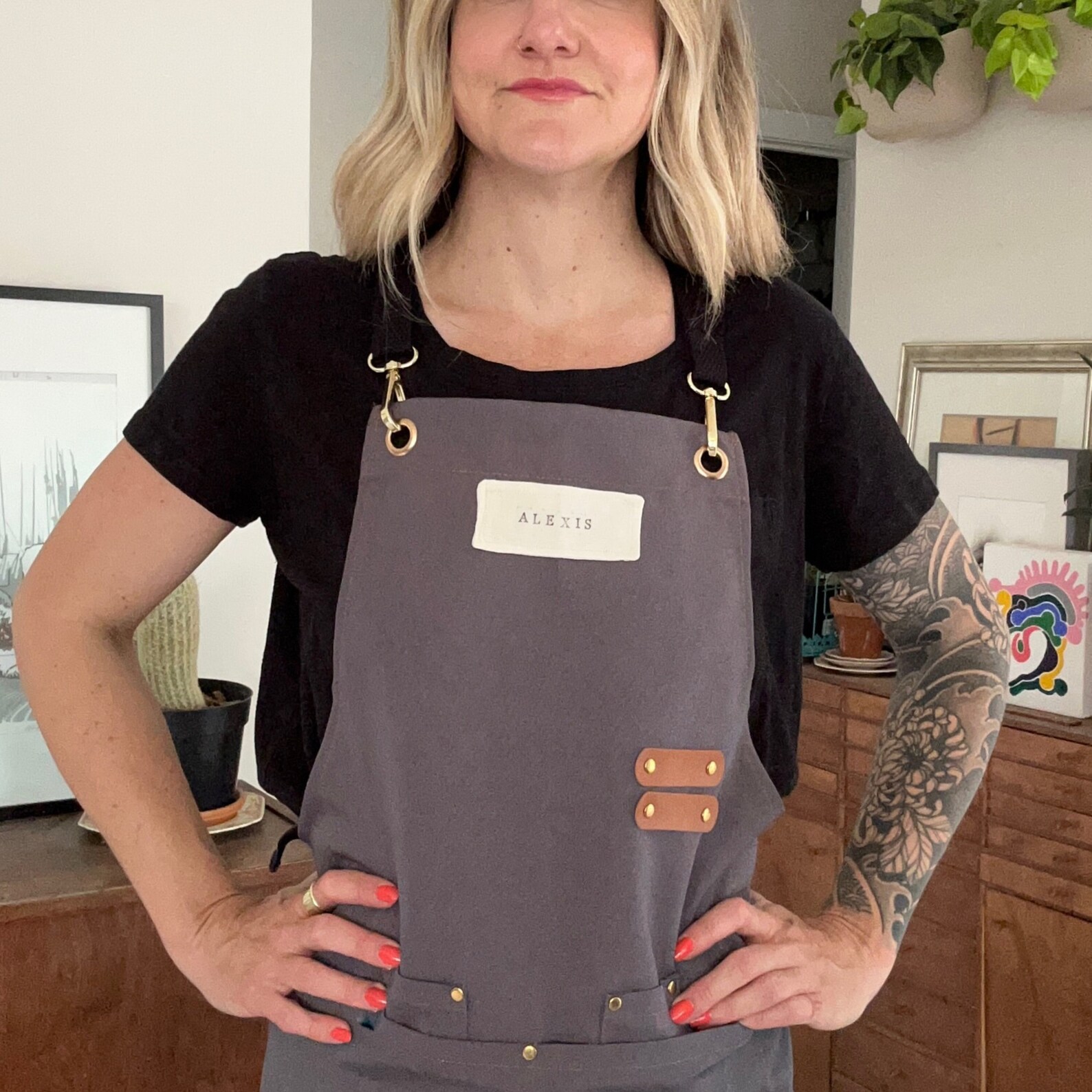 Custom Barber Apron With Pockets Personalized Hairdresser Apron Cross ...