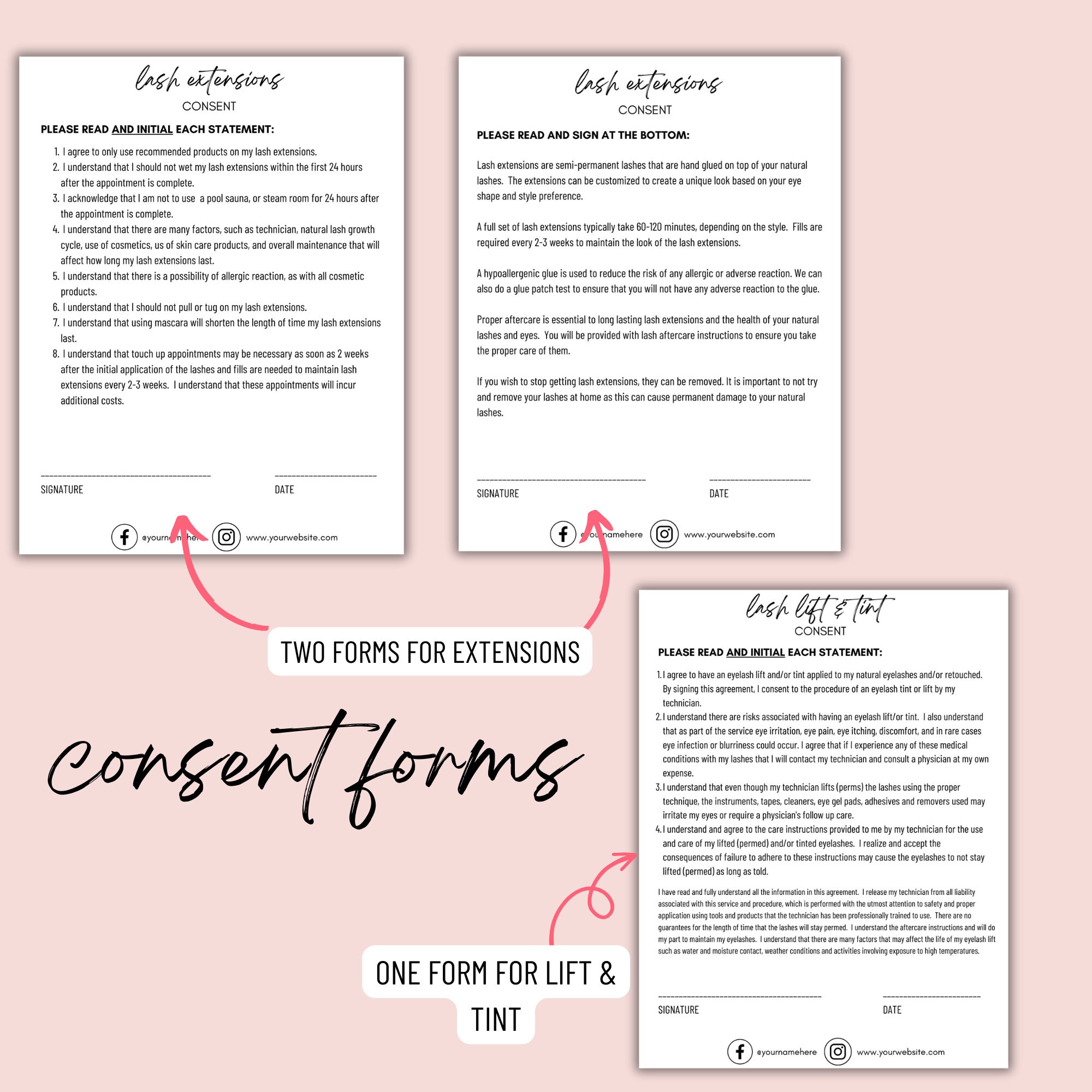 Lash Extension Consent Form Lash Client Intake Form Lash Tech - Etsy