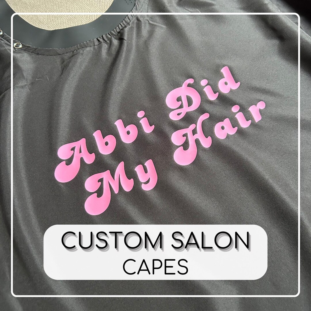 PRE-ORDER Custom Salon Cape for Hair Stylist Gift Personalized Black ...