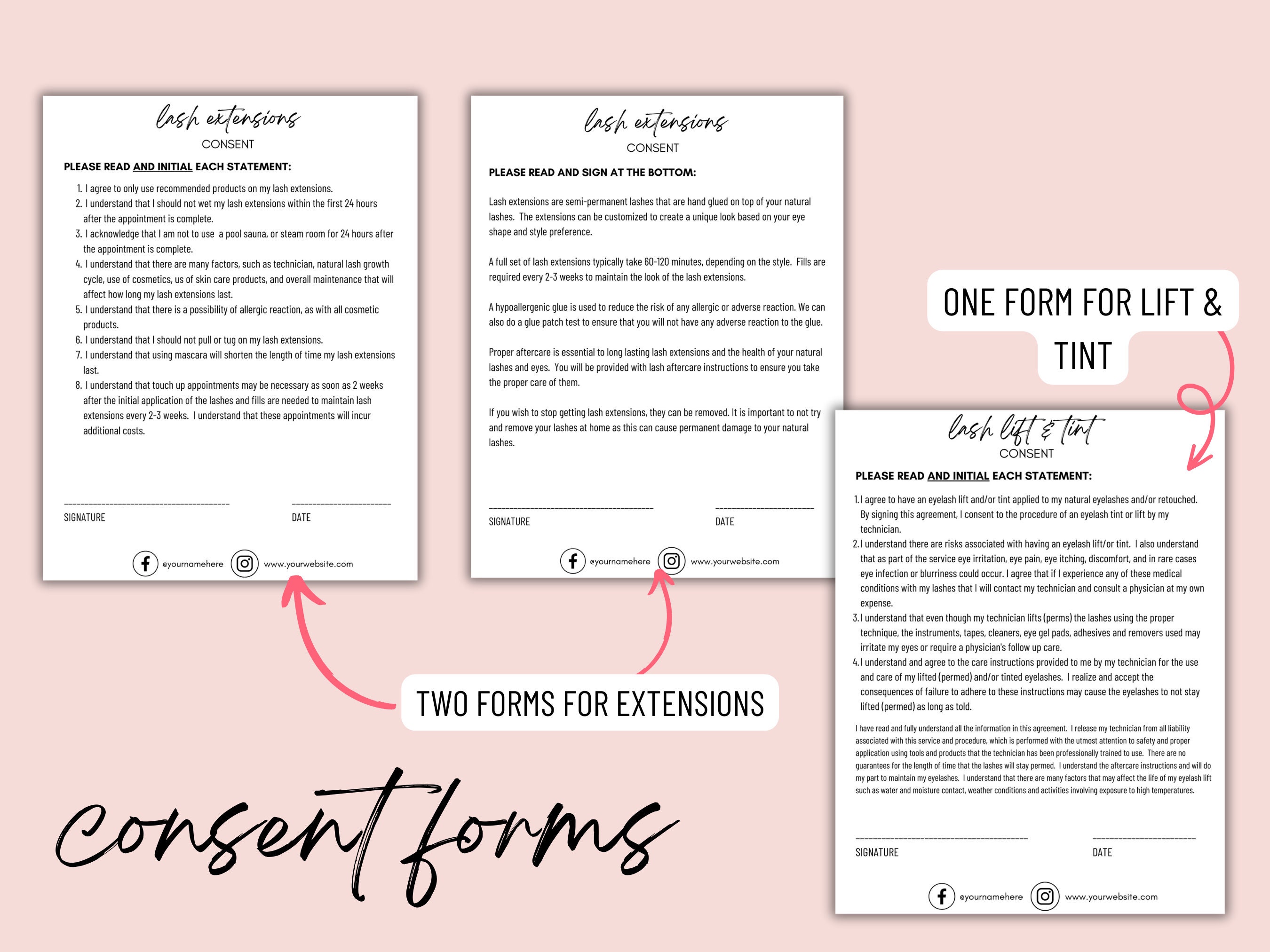 Lash Extension Consent Form Lash Client Intake Form Lash Tech - Etsy