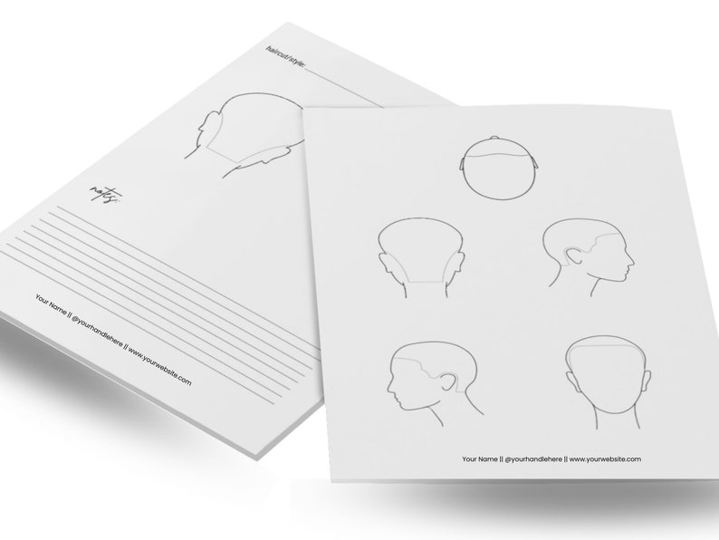 Haircutting Head Sheets Hairstylist Head Sheets Printable - Etsy