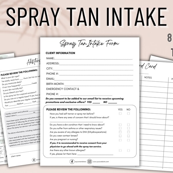 Spa Intake Form - Etsy