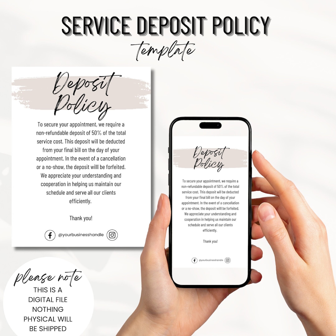 Policy Template Hairstylist Deposit Form Policies Template Hair ...