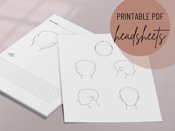 Haircutting Head Sheets Hairstylist Head Sheets Printable - Etsy