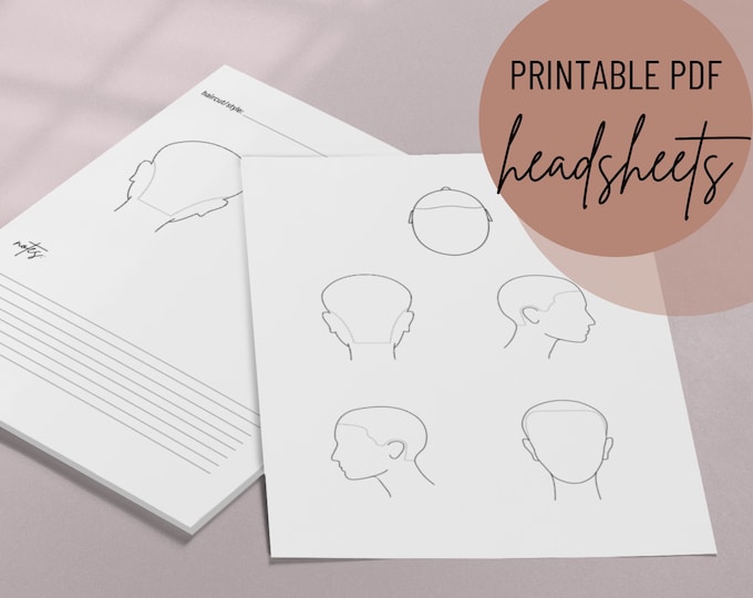 Haircutting Head Sheets PDF Template/ Printable Head Sheet / Technical ...