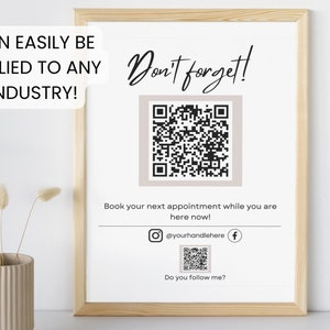 QR Code Salon Sign Template Hairdresser Qr Sign Template Esthetician QR ...