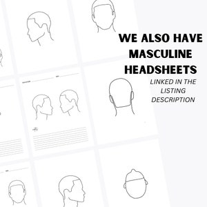 Haircutting Head Sheet Hairstylist Head Sheet Printable Blank ...