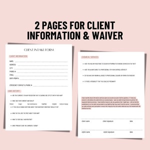 Hair Stylist Client Intake Form Hair Salon New Client Template ...