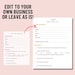Hair Stylist Client Intake Form Hair Salon New Client Template ...