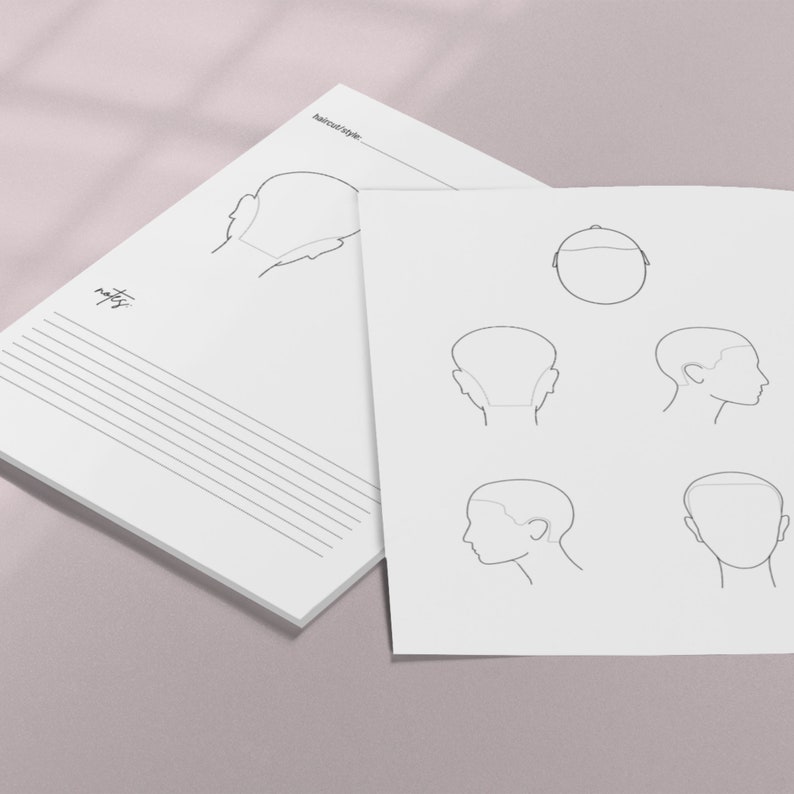 Haircutting Head Sheet Hairstylist Head Sheet Printable Blank ...