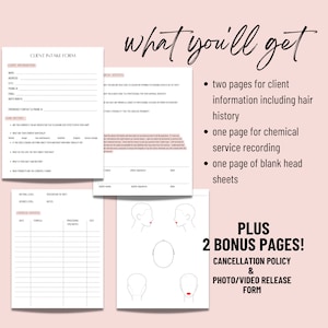 Hair Stylist Client Intake Form Hair Salon New Client Template ...