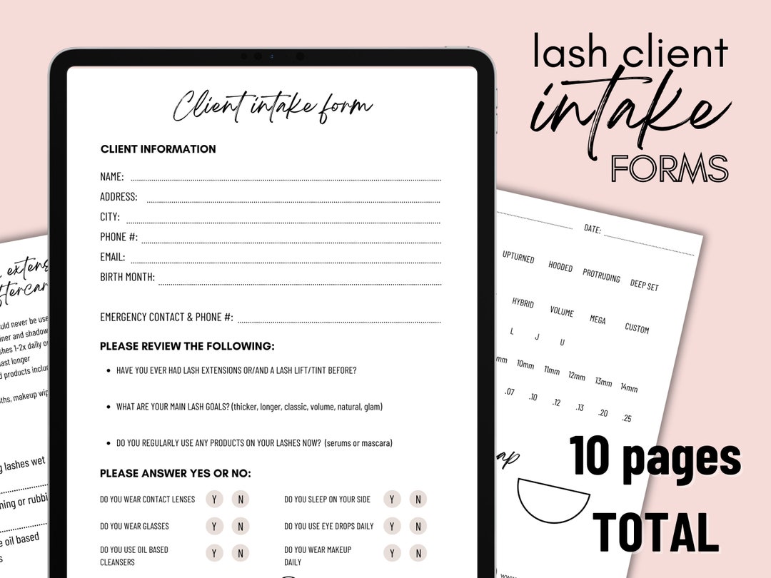 Lash Extension Consent Form Lash Client Intake Form Lash Tech - Etsy