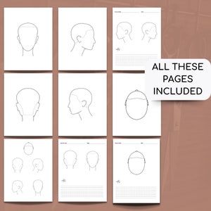 Haircutting Head Sheet Hairstylist Head Sheet Printable Blank ...