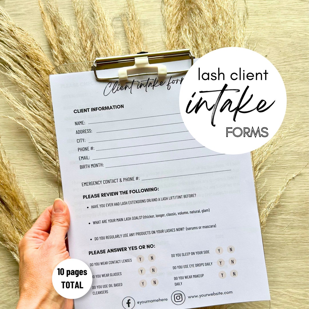 Lash Extension Intake Form Lash Tech Client Waiver Consent Form Lash ...