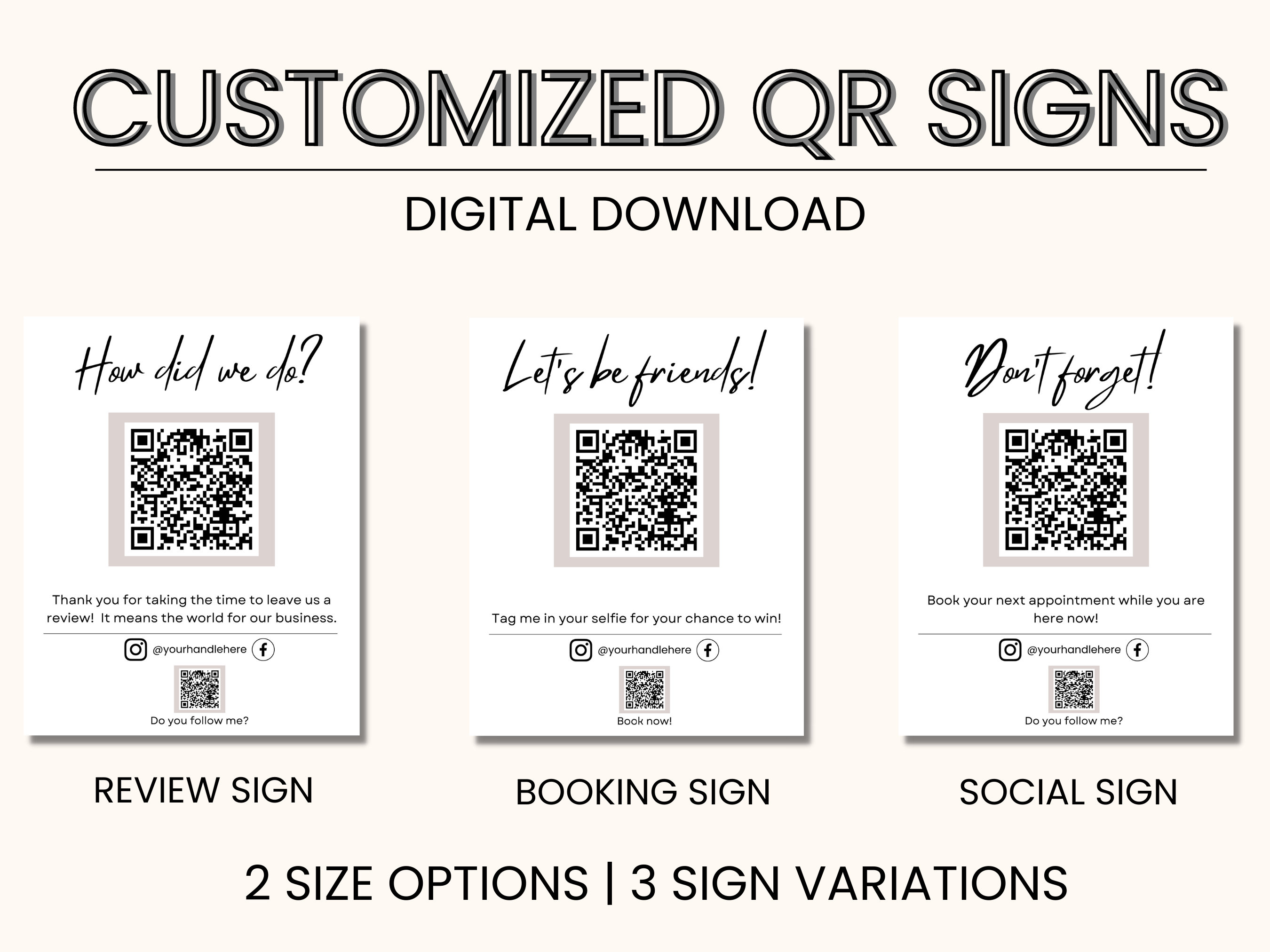 QR Code Salon Sign Template Hairdresser Qr Sign Template Esthetician QR ...