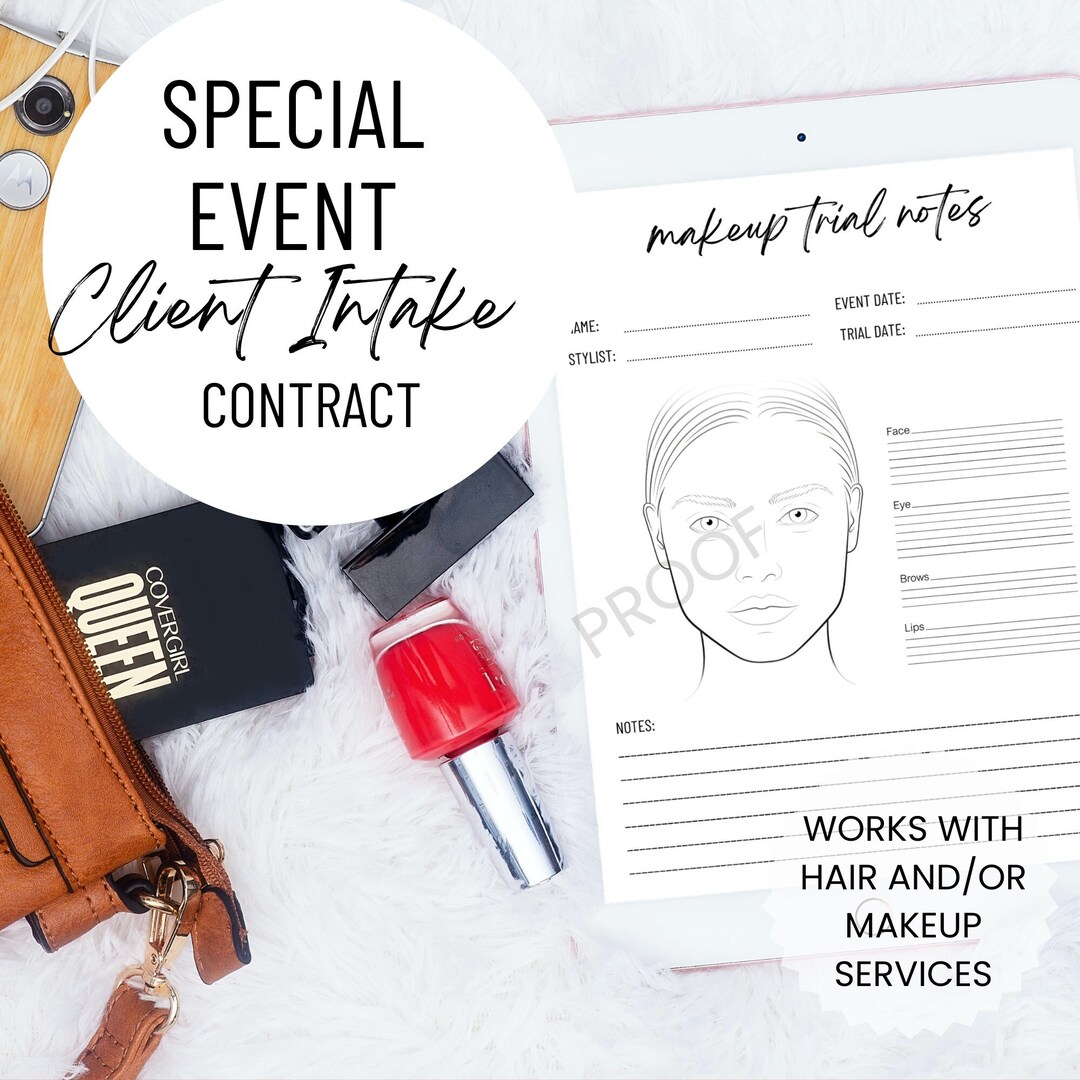 Makeup Artist Contract Template Wedding Services Consent Form MUA ...