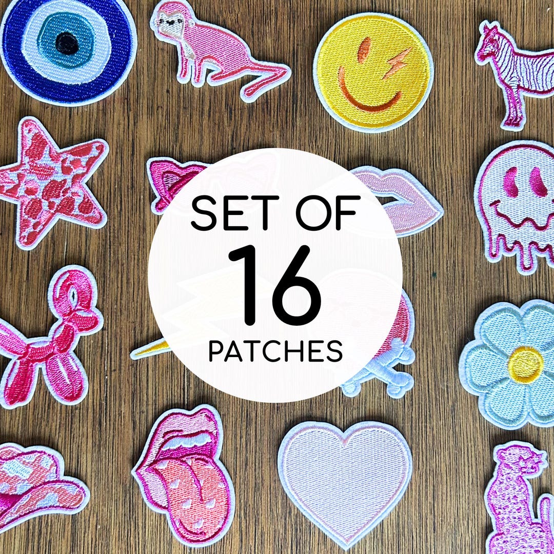 Iron on Patch Collection for Hipster Clothing Patch Set Embroidered ...