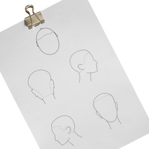 Haircutting Head Sheet Hairstylist Head Sheet Printable Blank ...