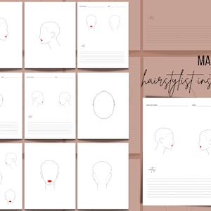 Haircutting Head Sheets Hairstylist Head Sheets Printable Blank ...