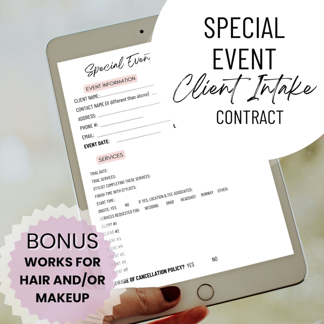 Makeup Contract Bridal MUA Consent Form Makeup Artist Contract Wedding ...